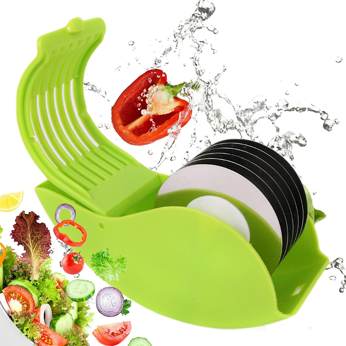 Herb Stripper Herb Chopper with 6 Blade Manual Herb Chopper Stainless Steel PP Herb Cutter Sharp Detachable Washable for Cilantro Scallion Parsley Yellow