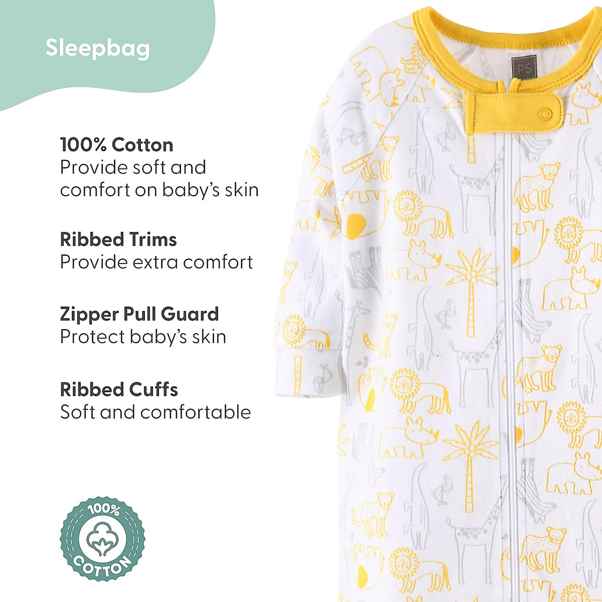 The Peanutshell Baby Layette Gift Set for Boys or Girls - 23 Piece New Born Unisex Gift Set, Baby Clothes & Newborn Essentials Must Haves - Newborn Clothes 0-3 Months - Safari Themed