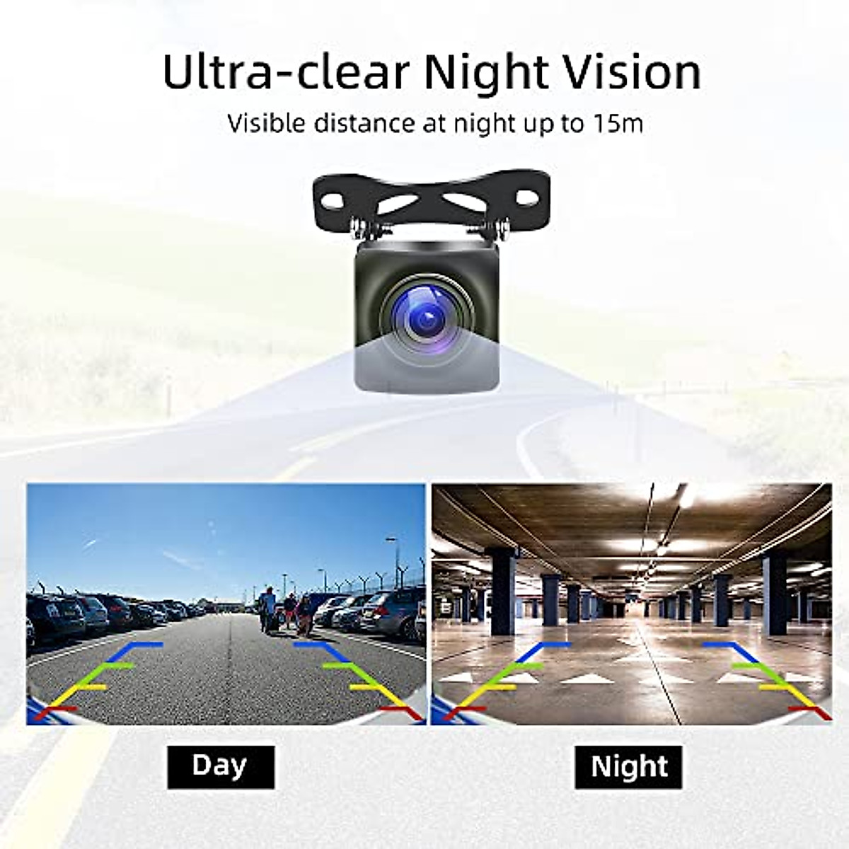 Podofo HD Universal AHD Backup Camera 720P Ultra HD Night Version Waterproof Reverse Camera, 158° Wide View Angel Auto Rear View Camera for Universal Cars Android Car Stereo (P Format) DC 9-15V