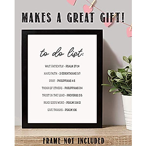 Spiritual"To Do List"- Bible Verse Wall Art-8x10"- Scripture Wall Art- Ready to Frame. Home Décor, Office Décor-Christian Wall Art. Perfect Inspirational & Encouraging Verses To Get You Thru Any Day!