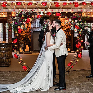 Yomiie Rose Flower String Lights Valentine's Day Decoration 6.6 ft 20 Rose Lamp Fairy String Lights, DIY Lights Decorations for Mother's Day Wedding Garden Party Decoration - Red