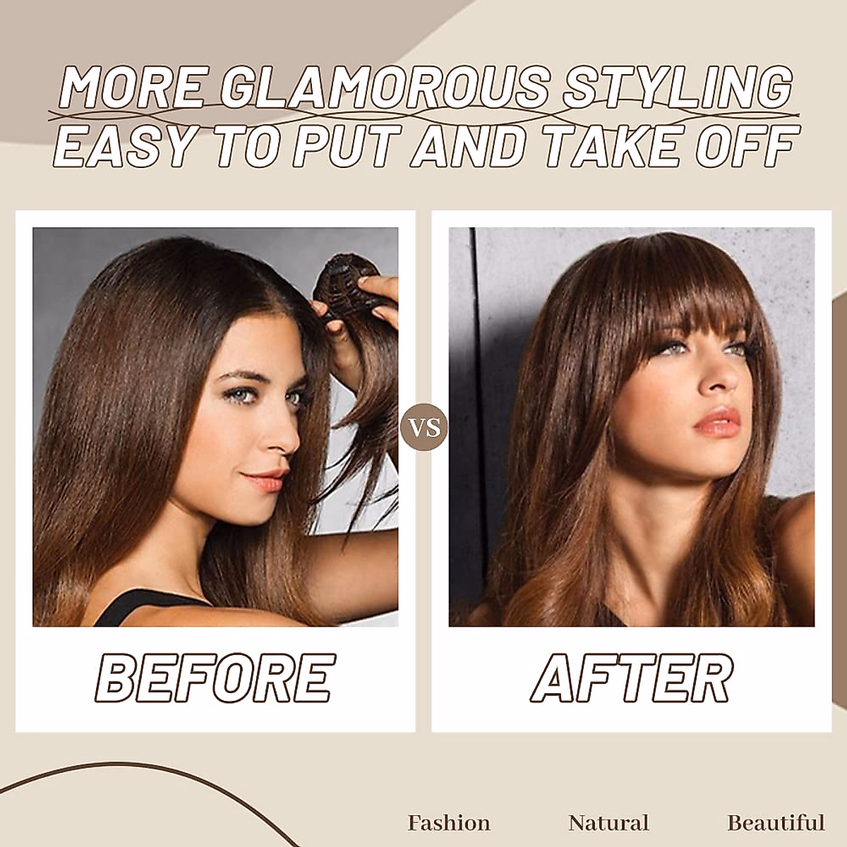 HMD Bangs Hair Clip in Bangs Real Human Hair Wispy Bangs Fringe with Temples Hairpieces for Women Clip on Air Bangs Flat Neat Bangs Hair Extension for Daily Wear (Wispy Bangs, Dark Brown)