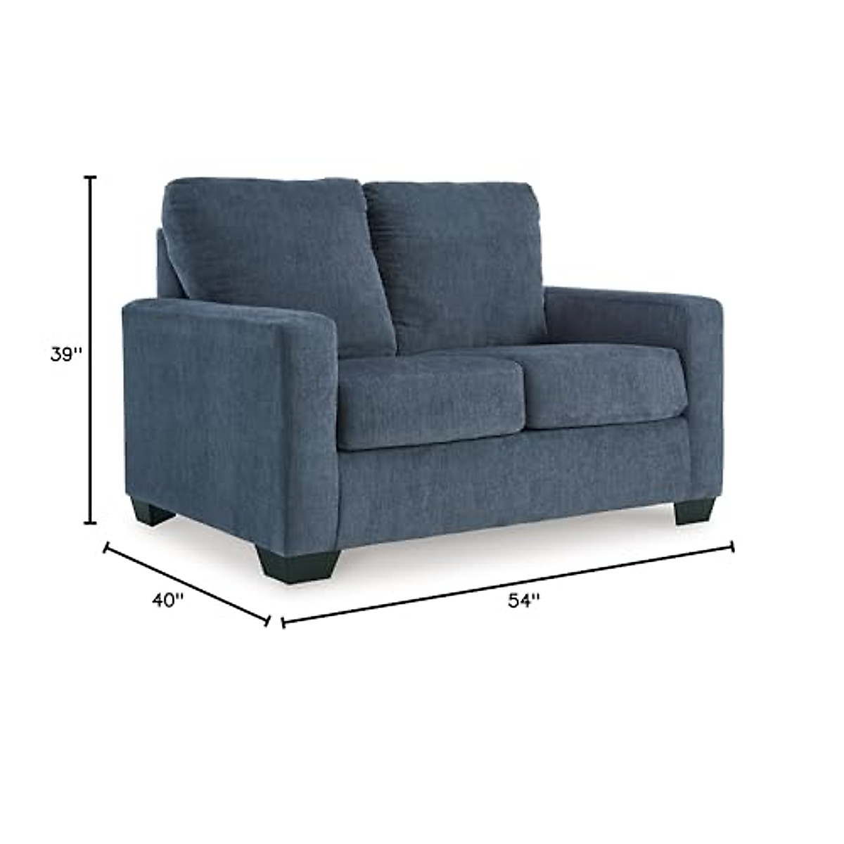 Signature Design by Ashley Rannis Sofa Sleeper Sofabed, 54"W x 40"D x 39"H, Blue