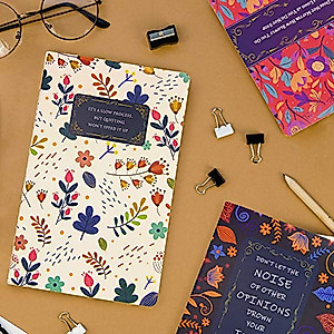 6 Packs Sewn-binding Pocket Notebook 96 Pages (Lined, 48 Sheets), 5"x 8" Sturdy 22LB/80GSM Heavy Weight Paper, Small Memo Notepad with Inspirational Motivational Quotes Writing Pad, Softcover Journal