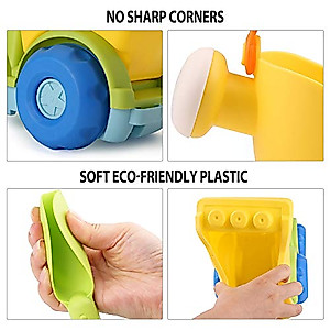 LotFancy Beach Sand Toy Set for Kids, Pack of 6, Snow Toys for Toddlers, Outdoor SandboxToy with Sand Truck, Watering Can, Shovel, Rake, Sand Crab, Fish Molds for Boy Girl on Christmas Day