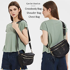 Crossbody Bags for Women Nylon Cross Body Travel Shoulder Handbags Lady Chest Purses Light Sling Backpack - Black