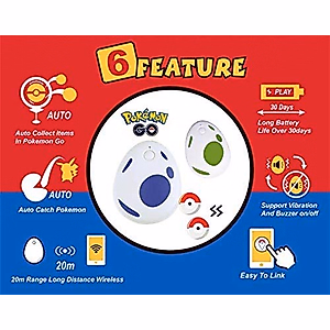 Pocket Egg Auto Catch for Go Plus Accessory, 20m Range Long Distance Wireless Bluetooth for Android & iPhone, Long Standby Time (Green)