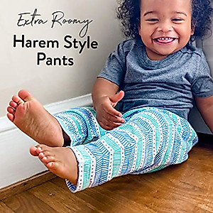 HonestBaby unisex baby Organic Cotton Cuff-less Harem Multi-pack Pants, 4-pack Gray Ombre, 6-9 Months US