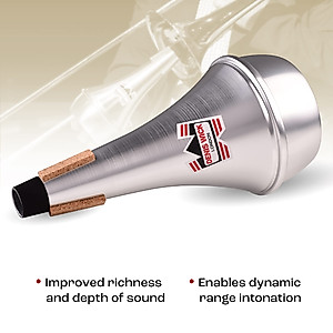 Denis Wick Trombone Straight Mute DW5505 | Metal Mute For Trombone | Mute For Low Tone Register | Straight Mute For Performance | 3.9” x 11.42” x 1.6”