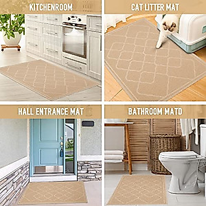 Heeyoo Cat Litter Mat, Large Kitty Litter Box Mat 47 x 35 Inches, Litter Trapping Mat with Waterproof and Non-Slip Backing, Keep Floors Clean, Soft on Kitty Paws