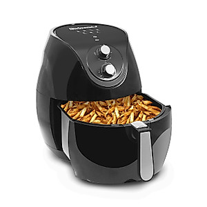 Elite Platinum EAF-658 Electric 6.5Qt Air Fryer, XXL Capacity, 4.75Lbs of Food, 1700WOil-Less Healthy Cooker Timer & Temperature Controls, 26 Recipe Cookbook