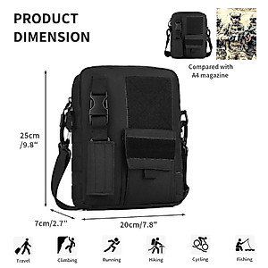 Wowelife Classic Black Shoulder bag Small Canvas Messenger Bag Men Small Tactical Bag Crossbody Casual Pack Travel Carry Bag Lightweight Easy to Carry