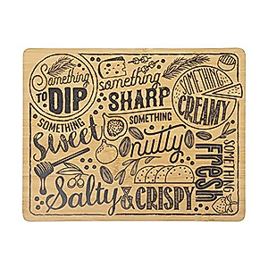 Sabatier Charcuterie Board with Recessed Handles, Reversible Kitchen Cutting Board for Entertaining and Meal Prep, Decorative Wood Cheese Board, Perfect Housewarming Gift, 11-inch x 14-Inch, Bamboo