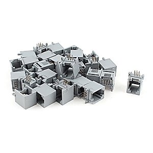 uxcell 30pcs RJ11 Modular Jack 6P6C 6 Pins PCB Mount Telephone Connector