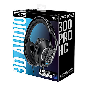 RIG 300 PRO HC Mulitplatform Universal Gaming Headset for Xbox, PlayStation, Windows 10/11 PC, Nintendo Switch with Dolby Atmos Activation Code for Xbox/PC - Black