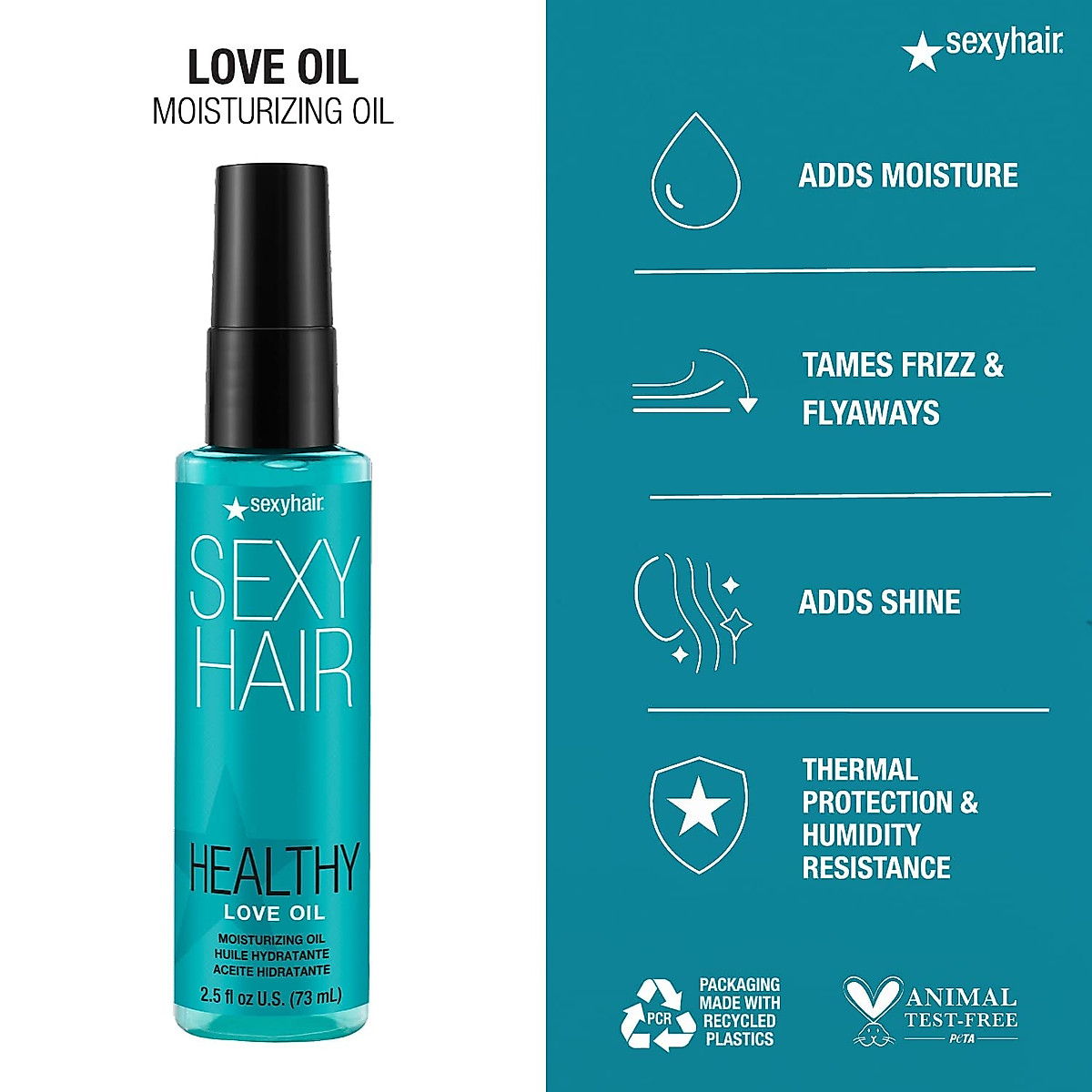 SexyHair Healthy Love Oil Moisturizing Oil, 2.5 oz., white