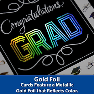 24 Pack Gold Foil 2024 Graduation Cards Bulk with Envelopes & Stickers - Variety of 6 Artist-Rendered Designs - Perfect for College & High School Graduation Gifts and Party Supplies.