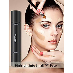 MIRORA Contour Stick, Concealer Contour, Shading Highlighter Stick for Makeup, 2 in 1 effect Face Cosmetics (2 Colors, Lvory, Dark Brown)