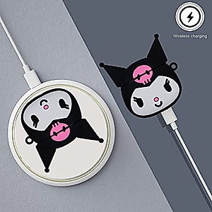 Cute Kurom Case for Airpods 2nd/1st, Soft Silicone Anime Designed Funny 3D Cartoon Character Airpods Case with Lanyard Keychain Protective Cover for Women Girls Teens Boys Air pods case