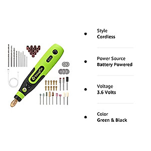 Yougfin Mini Cordless Rotary Tool, 3-Speed and USB Charging Rotary Tool Kit with 44 Accessories, Multi-Purpose 3.6V Power Rotary Tool for Sanding, Polishing, Drilling, Etching, Engraving, DIY Crafts