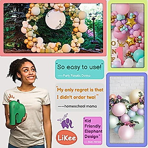 LiKee Elephant Electric Balloon Pump Portable Balloon Inflator Air Blower with Balloon Arch &Garland Tools for Party Decoration (Sea Green)