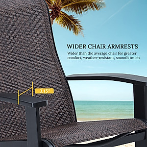 VICLLAX Outdoor Adirondack Chair Set of 2, Patio Chair for Lawn Garden, All Weather Outdoor Lounge Chairs, Black and Mocha