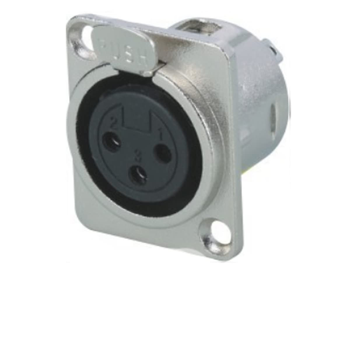 priaolker 3 Pin XLR Female Socket Metal Panel Mount Chassis Microphone Audio Jack D-Type Connector Adapter, Pack of 5