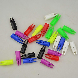 SHARROW 50pcs Archery Arrow Nocks Hunting for 7mm Arrows Shaft (Black)