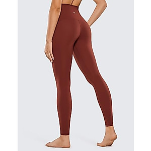 CRZ YOGA Women's Butterluxe Super High Waisted Workout Leggings 28 Inches -Over Belly Buttery Soft Full Length Yoga Pants Jujube Brown Large