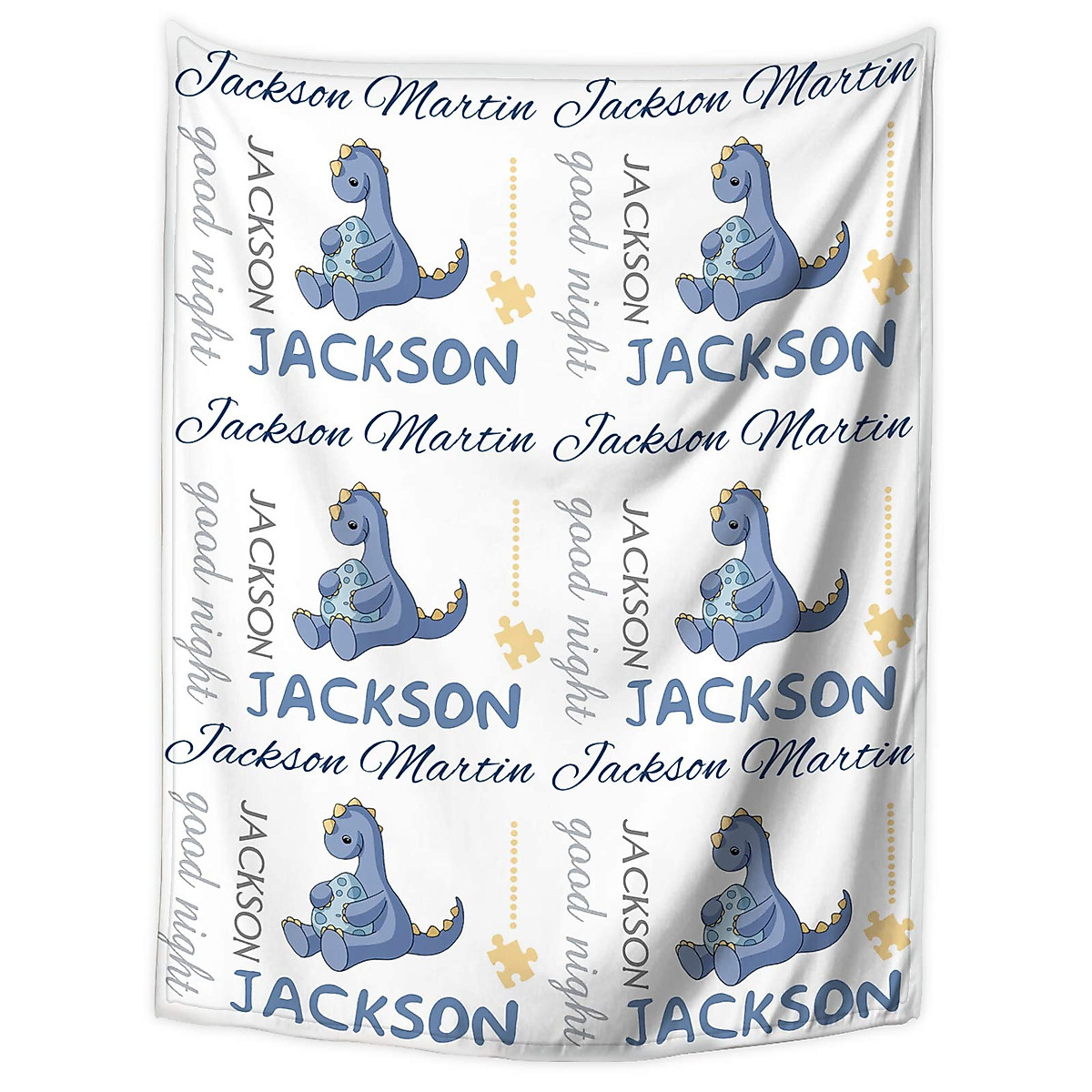 PFCNYMUA Personalized Baby Blankets for Boys with Name, Customized Dinosaur Baby Boys Blanket with Name for Baby Gifts Items 30x40 Inches