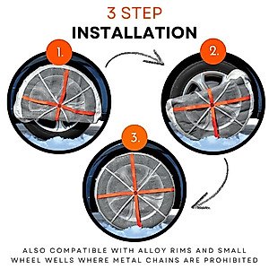 AutoSock for Passenger Vehicles HP695, Snow Socks for Tires, Pack of 2