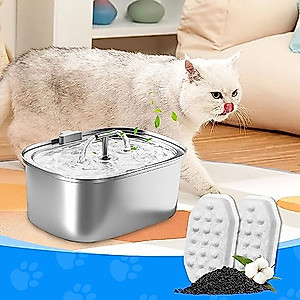 MyfatBOSS Cat Fountain Filter Replacement, Cat Water Fountain Filter for Rellaty 3.2L/108oz Cat Water Fountain, 10 Pet Fountain Filters with 10 Sponge Filters （10+10）