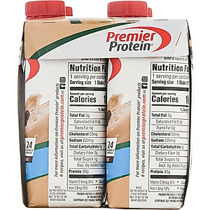Premier Protein Shake, Café Latte, 30g Protein, 1g Sugar, 24 Vitamins & Minerals, Nutrients to Support Immune Health, 11 Fl Oz, 4 Count