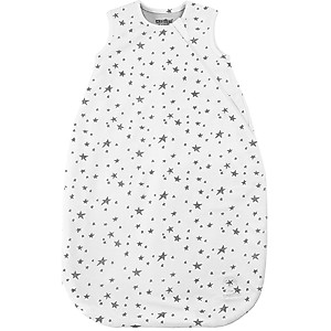 Woolino Merino Wool and Organic Cotton Baby Sleep Sack - 4 Season Classic Sleeping Bag for Baby - Two-Way Zipper Sleeping Bag - Infant Wearable Blanket - 6-18 Months - Stars