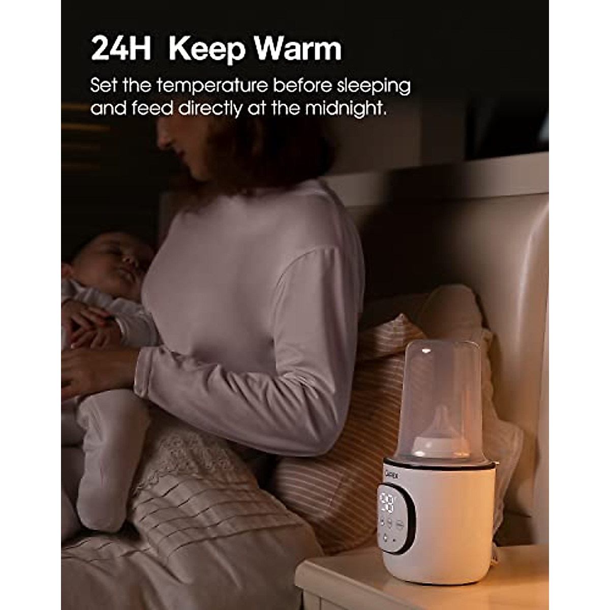 Bottle Warmer, Fast Baby Bottle Warmer for Breastmilk and Formula, with Timer and Accurate Temp Control, 8-in-1 Baby Milk Warmer BPA Free with Digital Display, Bottle Warmers for All Bottles