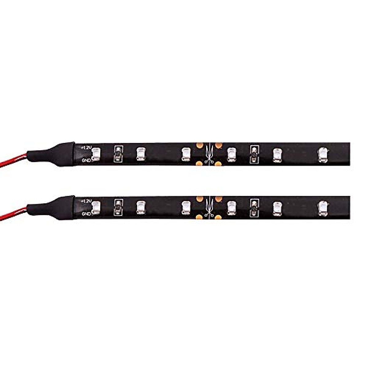 Pilot CZ-177R 12V Red Interior/Exterior LED Flexi Light Strips -12 Inches / 2 Strips- Cut to Fit - Multi-Purpose Automotive or Home Use, Water Resistant with Easy-Peel Tape Included