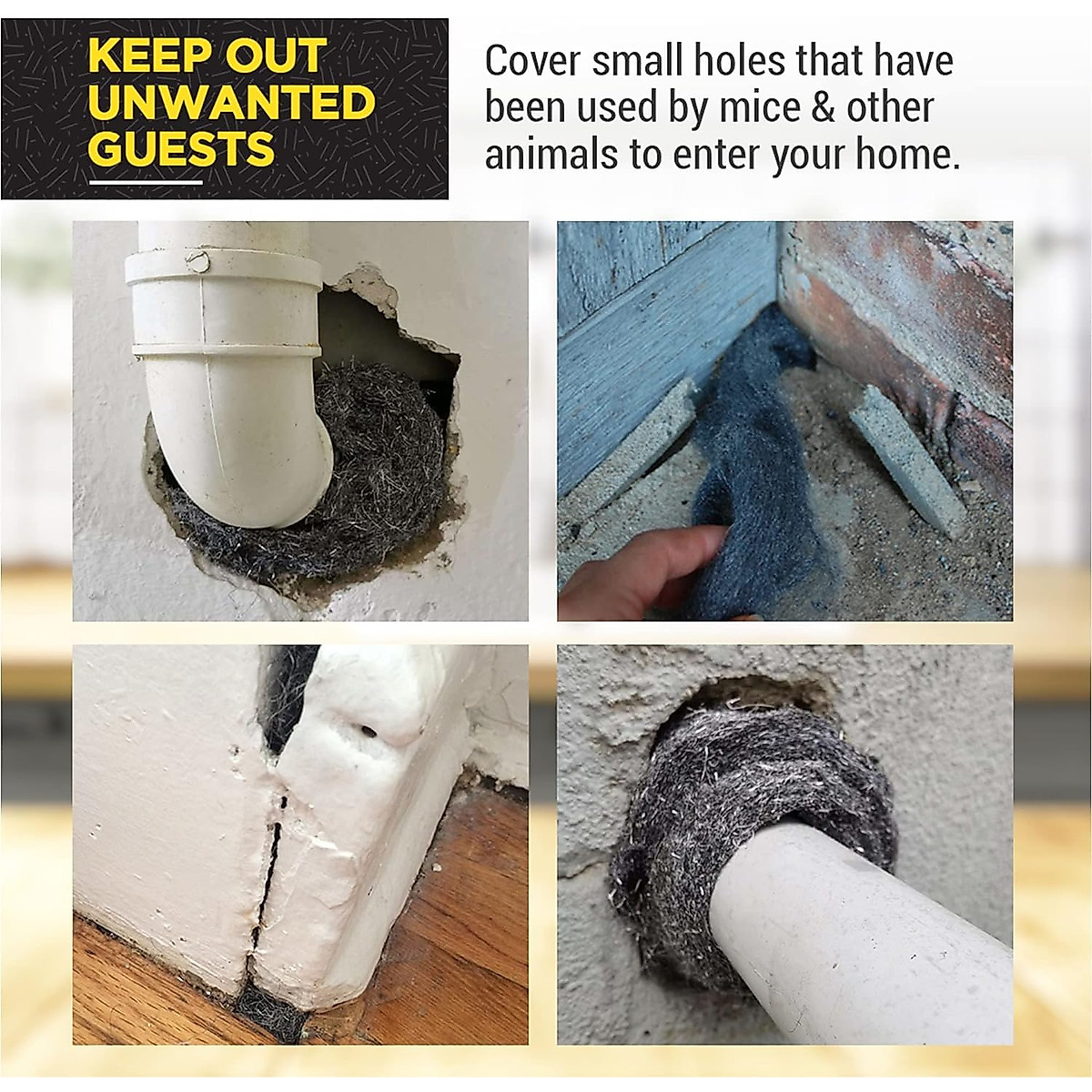 24Pack Steel Wool for Mice Control | Wire Wool Mice Grade for Cleaning & Closing Small Holes Fine Wire Wool Rats Roll | Wire Wool for Wood Wire Wool for Metal Fine Steel Wool Rodent Control