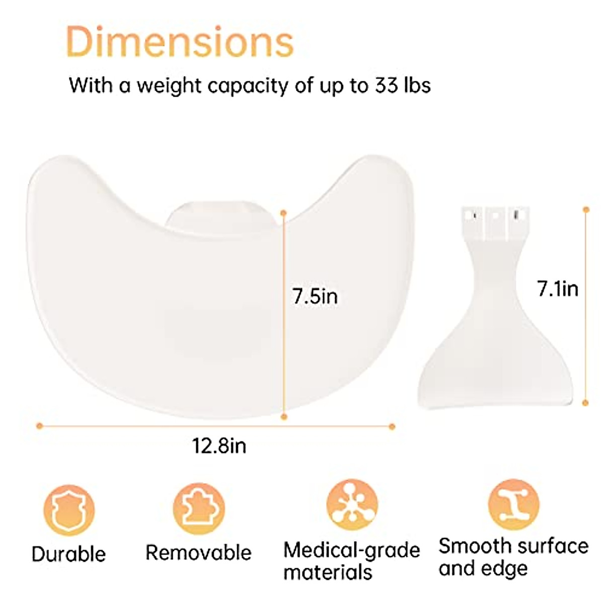 Seat Tray, Compatible with Bumbo Seat, Tray Accessory Provides A Place to Hold Toys or Snacks, Easy to Install and Remove, Bumbo Seat Accessory for Baby Boy Girl - White