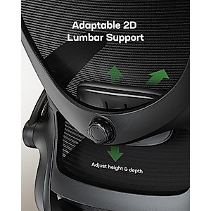 Marsail Office Chair Ergonomic Desk Chair with 3 Ways PU Armrests and Adjustable Lumbar Support Breathable Mesh Computer Chair Executive Rolling Swivel Comfy Task Chair for Home Office Gaming