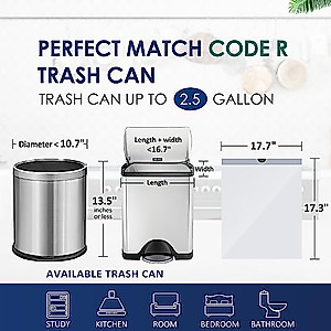 2.5 Gallon 120 Counts Small Strong Drawstring Trash Bags Garbage Bags by RayPard, Small Plastic Bags fit 7.5-9 Liter Trash Can for Home Office Kitchen Bathroom Bedroom, White Waste Basket Liners