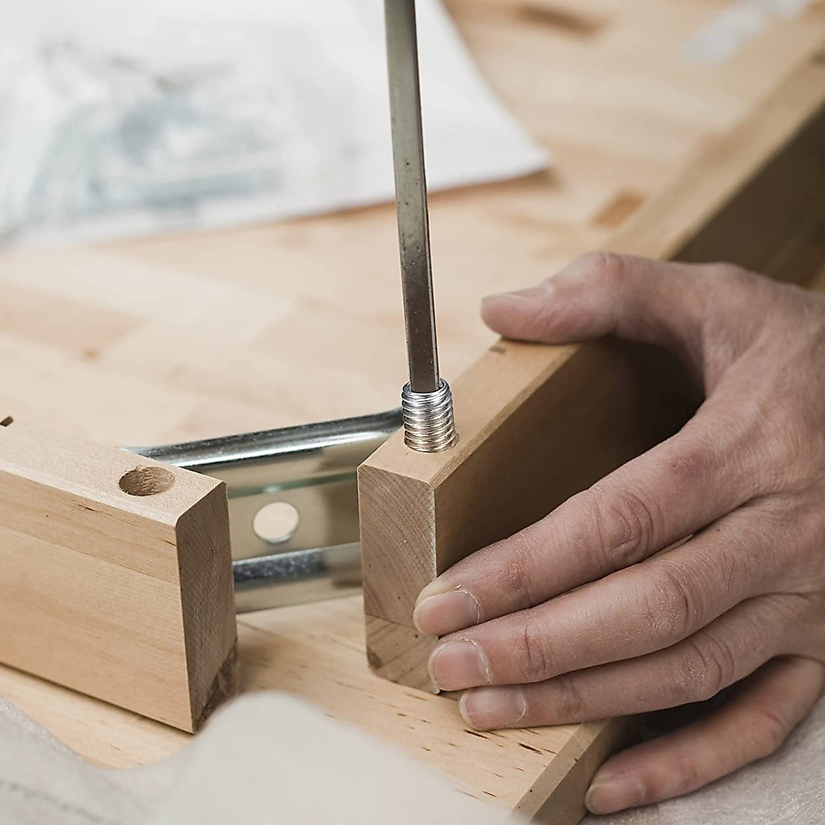 300 Pcs Hex Allen Head Socket Hex Screw Set Assortment Kit, M2.5/M3/M4/M5/M6/M8 Grub Screws, Internal Hex Drive Cup Screws for Door Handles, Faucet, Light Fixture Screws (Silver)