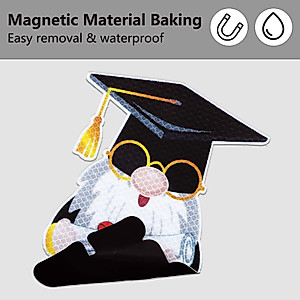 5 Pieces Reflective Car Magnetic Kit Graduation Gnome Magnet Car Refrigerator Decorations Waterproof Magnet Decoration for Car Fridge Garage Mailbox Vehicle Truck