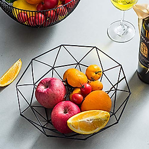TEETOOKEA Metal Wire Fruit Bowl, Iron Arts Fruit Storage Baskets for Kitchen Counter, Countertop, Home Decor, Table Centerpiece Decorative hold Vegetables, Bread, Snacks, Potpourris