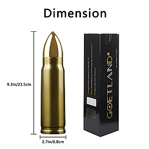 Goetland 304 Stainless Steel 17 oz 500 ml Bullet Tumbler Water Bottle Vacuum Insulated Cup Travel Mug Flasks No logo Gold