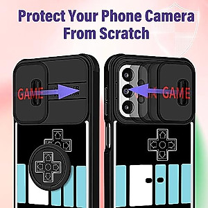Funermei (2in1 for Samsung Galaxy A23 5G Case for Women Game-Boys Cute Console Phone Cover Girls Men Cartoon Fashion Cool Design with Camera Cover and Ring Stand for Galaxy A23 5G/4G Case