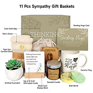 Sympathy Gift Baskets - Care Package Get Well Soon Gifts for Women, Thinking of You After Surgery Gifts Feel Better Gifts for Sick Friend, Memorial Gift, Get Well Gifts for Best Friend Bff Mom Sister