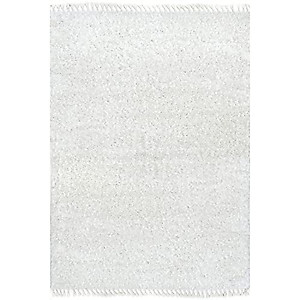 nuLOOM Neva Modern Tasseled Shag Area Rug, 5' 3" x 7' 7", Ivory