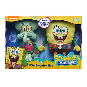 SpongeBob SquarePants Ugly Sweater Duo, Includes SpongeBob & Squidward, Kids Toys for Ages 3 Up, Amazon Exclusive