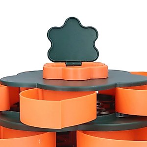 Snack Serving Tray Multifunction Large Capacity Flower Shape Nut Candy Serving Container for Home (Double Layer)