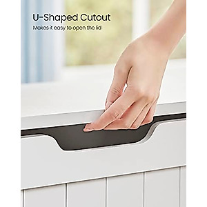 VASAGLE Storage Chest, Storage Bench, Entryway Bench with 2 Safety Hinges, Shoe Bench, Modern Style, 15.7 x 29.9 x 18.9 Inches, for Entryway, Bedroom, Living Room, White ULHS11WT